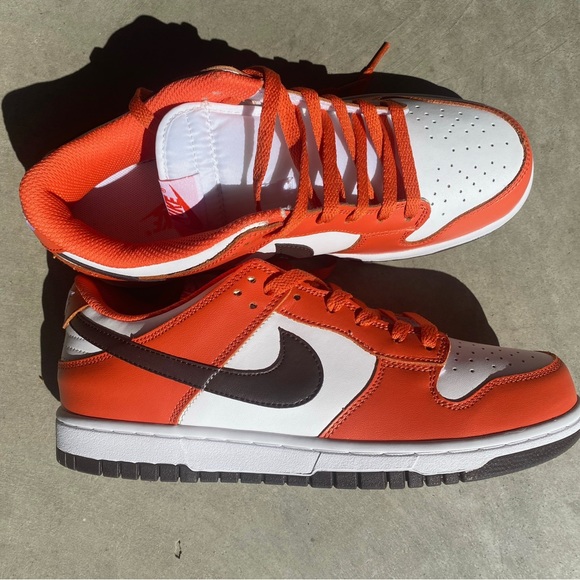 Nike | Shoes | New Nike Dunks Custom Orange And Brown Shoes | Poshmark